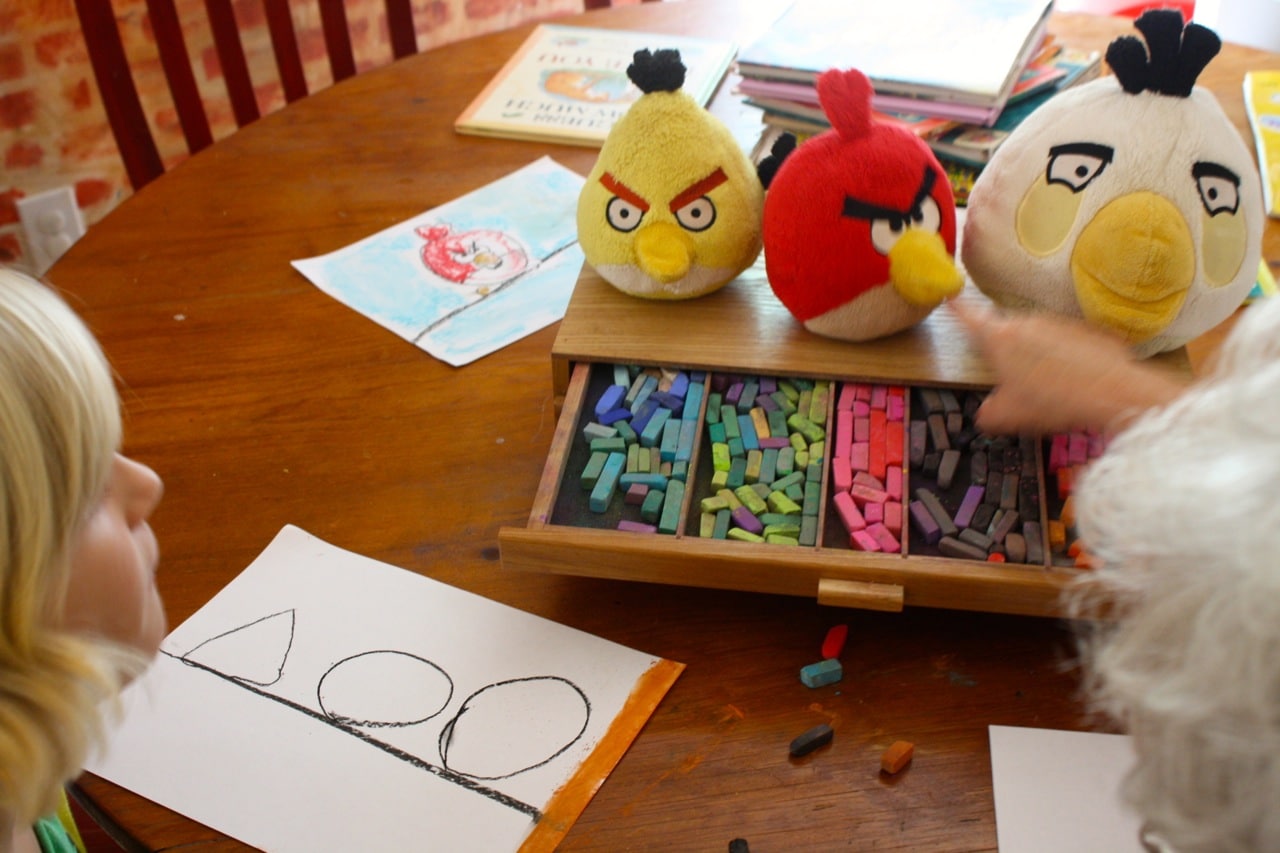 Angry Birds Chalk Pastel Art - Your BEST Homeschool