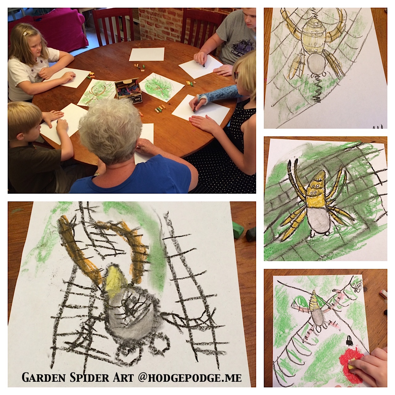 How To Draw A Garden Spider With Chalk Pastels - Your BEST Homeschool
