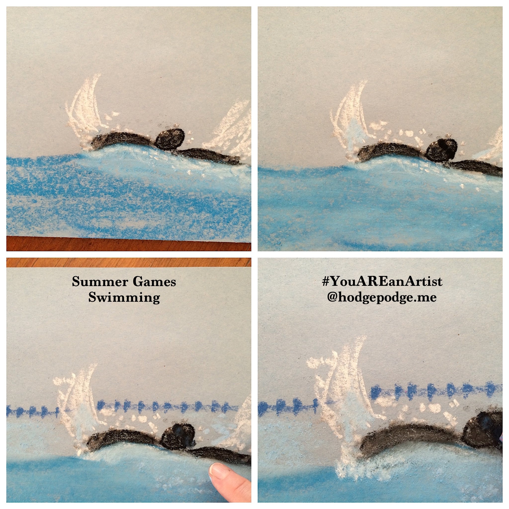 Summer Games Swimming Chalk Art Tutorial - Your BEST Homeschool