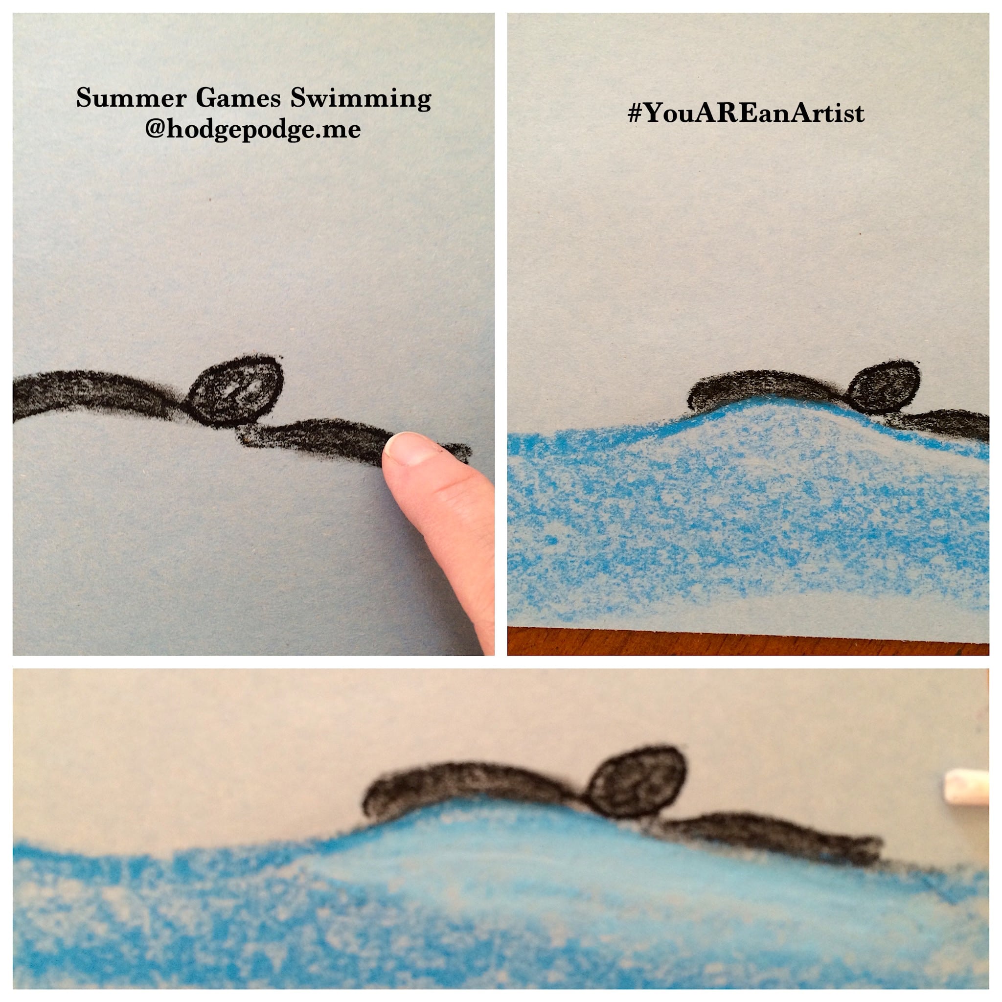 Summer Games Swimming Chalk Art Tutorial - Your BEST Homeschool