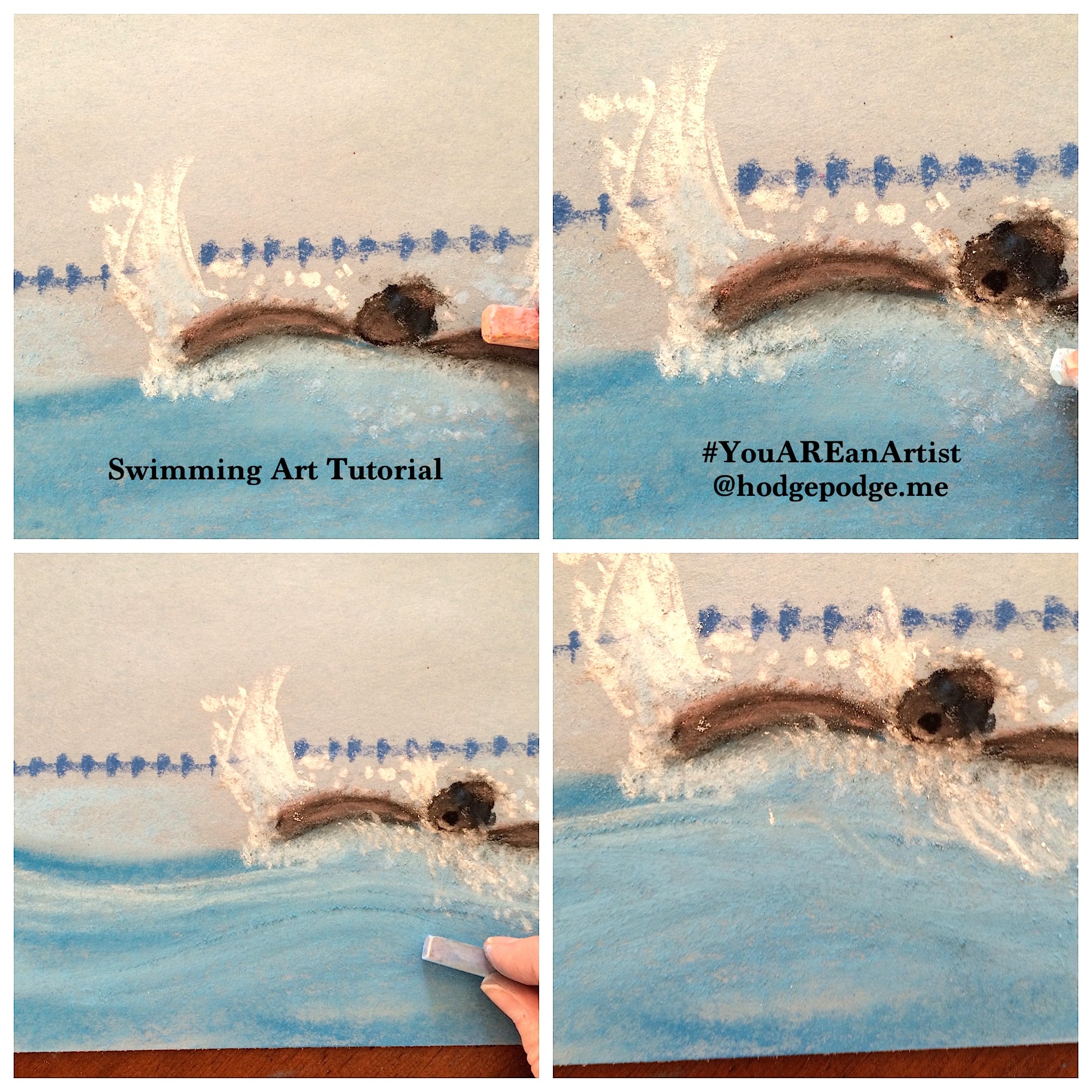 Summer Games Swimming Chalk Art Tutorial - Your BEST Homeschool